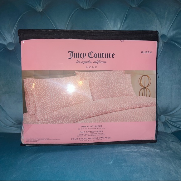 Juicy Couture | Bedding | New Pink White Juicy Couture Queen Sheet ...